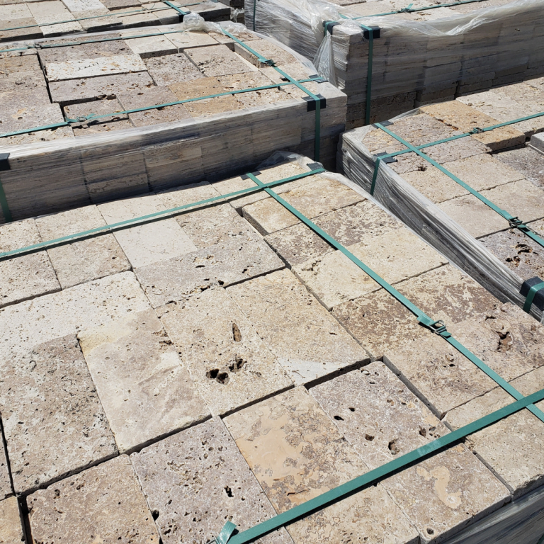 Rustic Travertine Pavers Tumbled Commercial Grade 15,25x30,5x3 cm ...