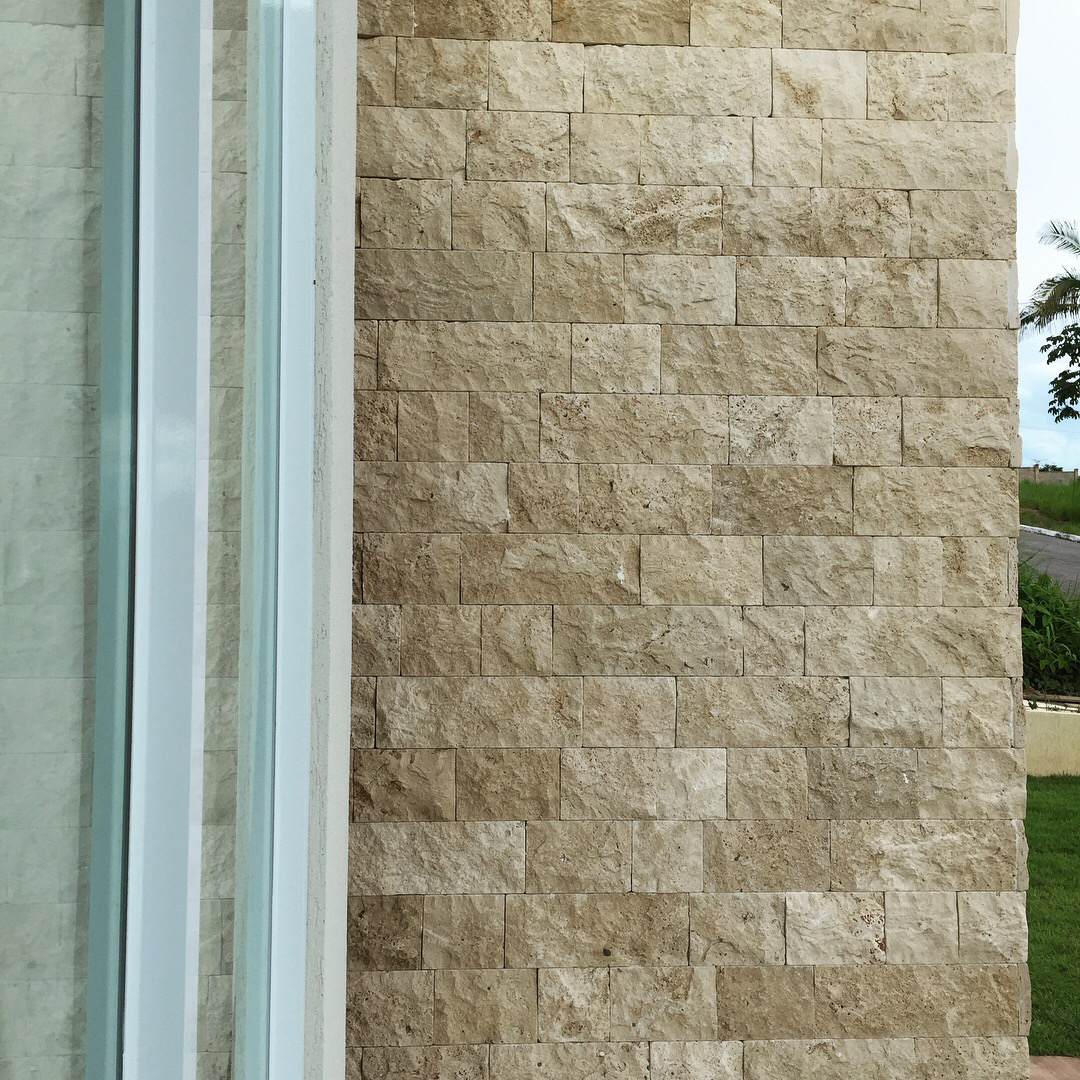 7,5x20 Travertino Rustico da Turquia | #Rockface | Travertine Splitface ...